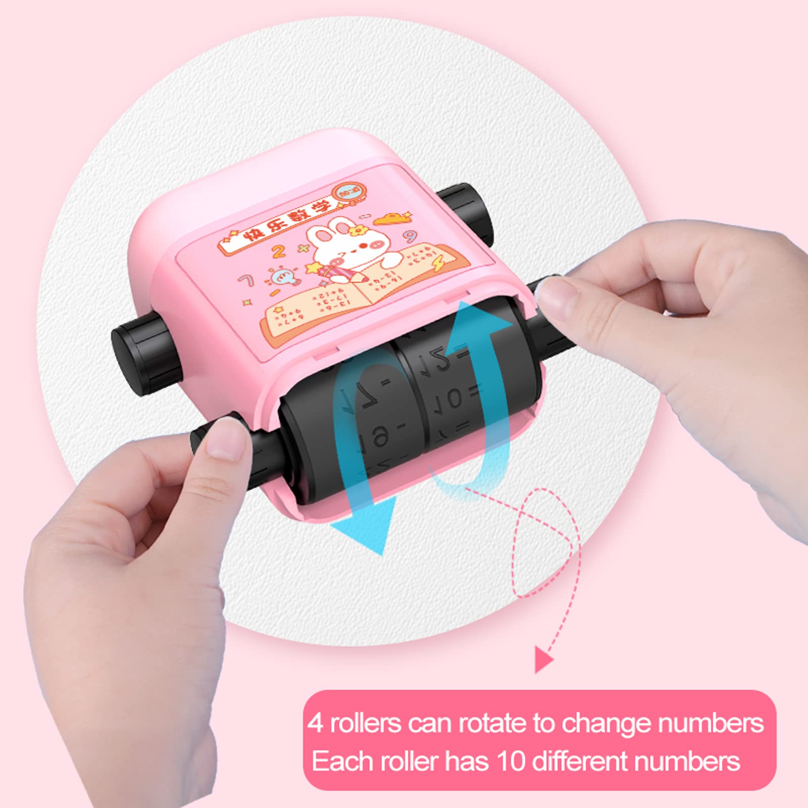Smart Math Roller Stamps for Kids,SIDUYG 2 in 1 Math Stamp,Addition and subtraction practice Stamps within 100,Dual Head Teaching Stamps Math Learning Toy for Preschool Kindergarten Classroom Supplies