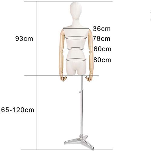 Mannequin Torso Mannequin Dress Form Torso Female Tailors Dummy Mannequin Dressmakers Dummies Fashion Students Display Bust Torso Plastic Arm Adjustable Wearable Jewelry
