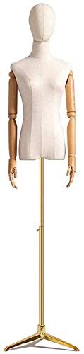 Mannequin Torso Mannequin Dress Form Torso Apparel Jewelry Display Stand Female Tailors Dummy Dressmakers Dummies Fashion Torso Body Display Bust with Solid Wood Arm Rota