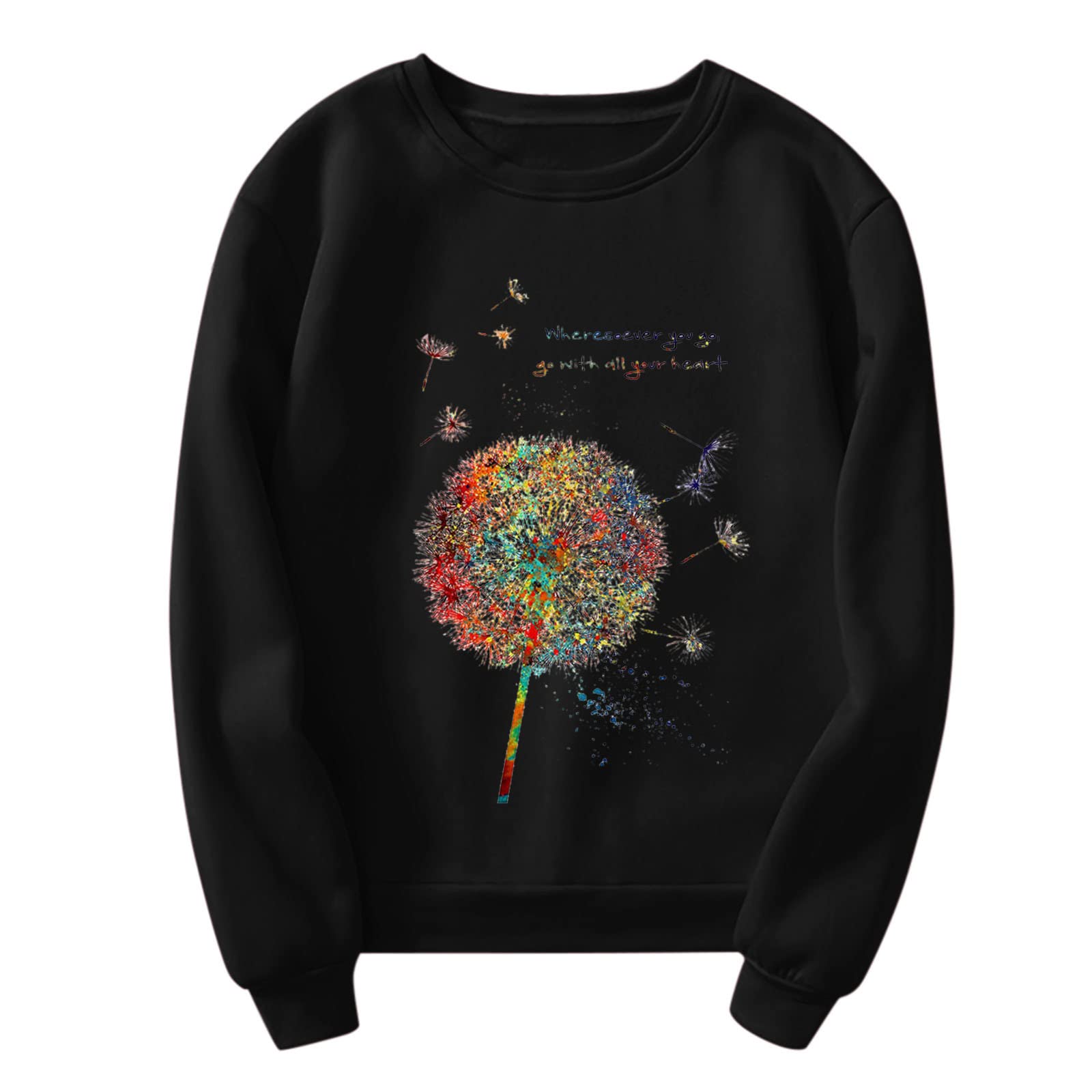 Tops For Women Work Casual Cute Elk Pattern Blouse Large Size Slouchy Sweatshirt Drop Shoulder Pullover Baseball T-Shirt Black