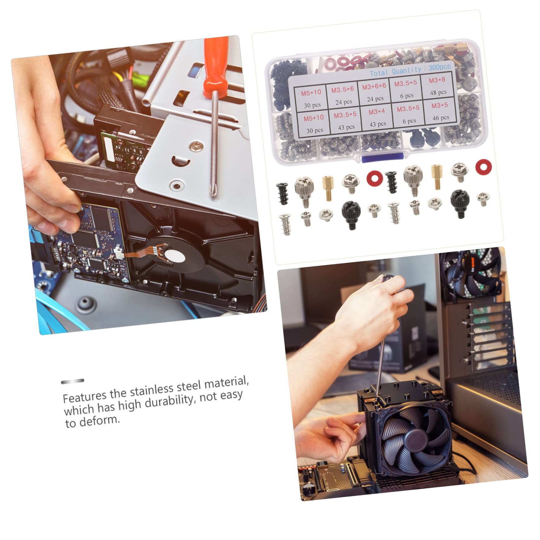 VILLCASE 4 Sets Computer Host Screw Countersunk Head Screw Wood Screws Drilling Screw Computer Supply Assortment Screw Flat Head Machine Screws Laptop Screws Countersunk Bolts Computer Part