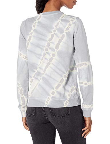 Lucky Brand womens Long Sleeve Crew Neck Tie Dye Pullover Sweatshirt, Grey Multi, Medium US