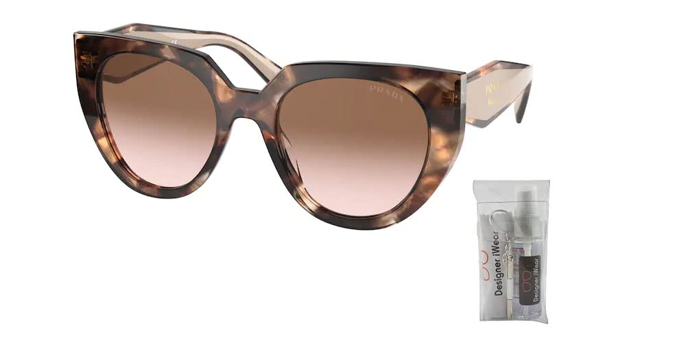 Prada PR14WS 09Q5S0 52MM Black/Talc/Dark Grey Cateye Sunglasses for Women + BUNDLE With Designer iWear Eyewear Kit