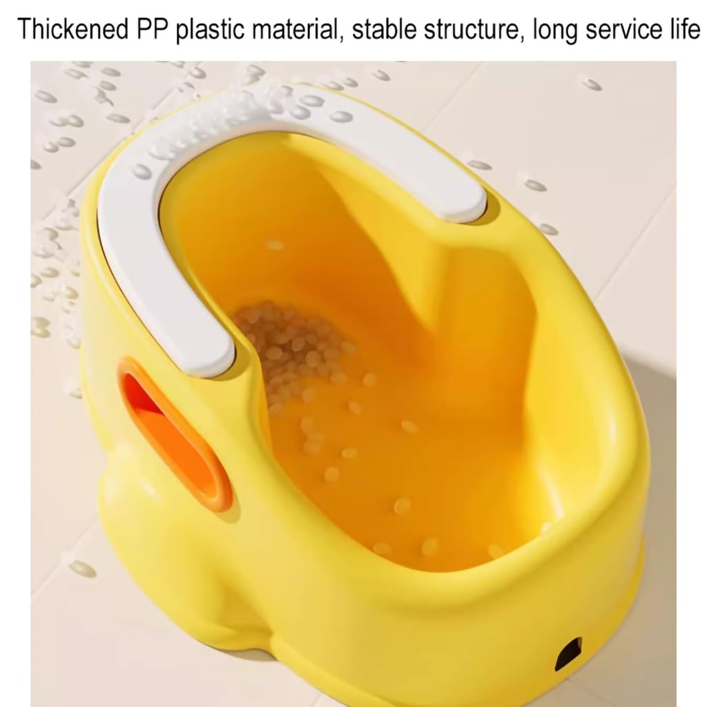 ZAJSSS Portable Pet Bathtub pet Shower Basin with Side Groove Handle Multi-functional Pet Bathtub for Small Pets and Cats Indoor and Outdoor, Yellow