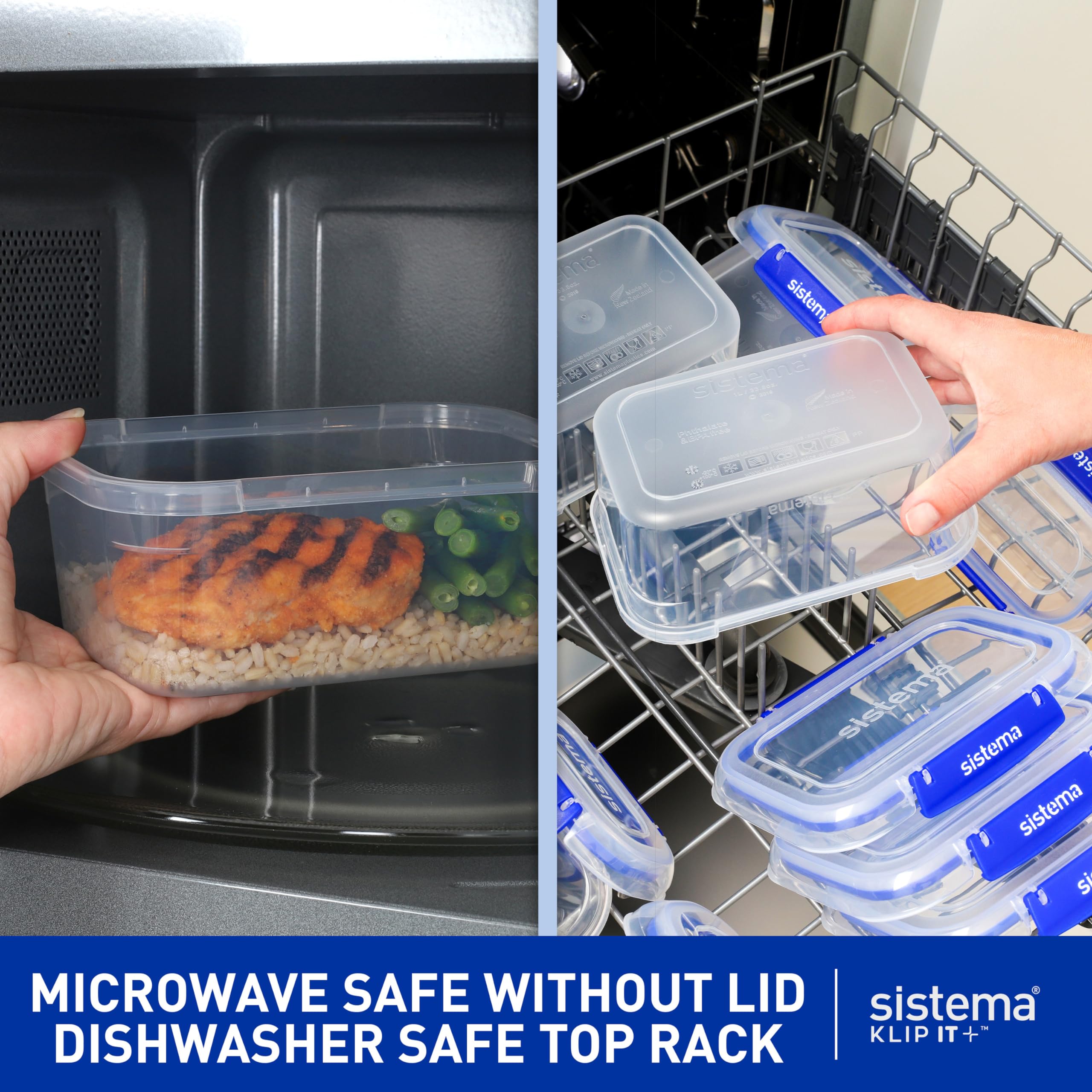 Sistema KLIP IT PLUS Food Storage Containers | 7.5 L Rectangle | Stackable & Airtight Fridge/Freezer Food Box with Lid | BPA-Free Plastic| Recyclable with TerraCycle®