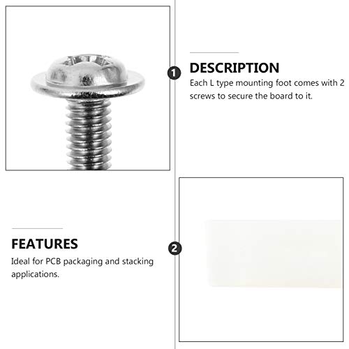 VILLCASE 50 Sets Insulating Post PCB Mounting Feet PCB Pillar PCB Board L Shape Insulated PCB Spacer PCB Spacer Feet Motherboard Fixing Feet Board Mounting Feet White Floor Mat Plastic Feet