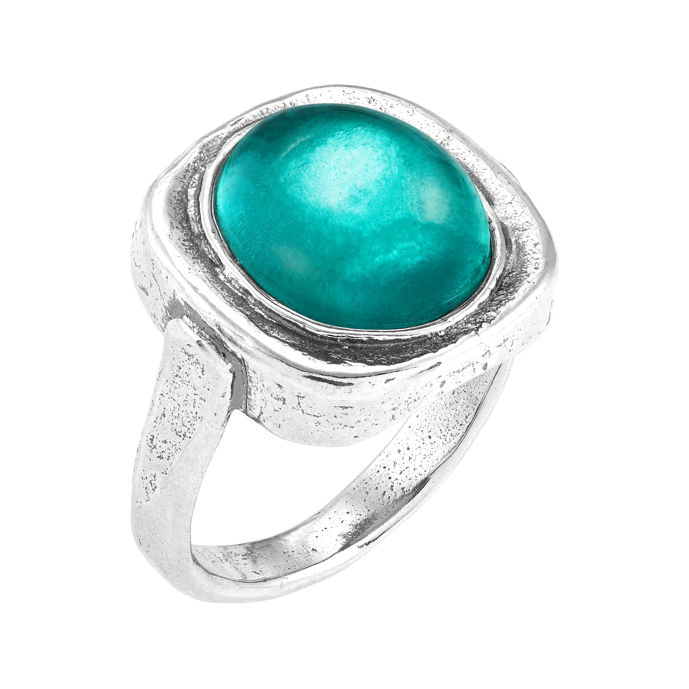 Silpada 'Mesmerize' Teal Quartz Doublet Ring in Sterling Silver, Size 6, Size 6
