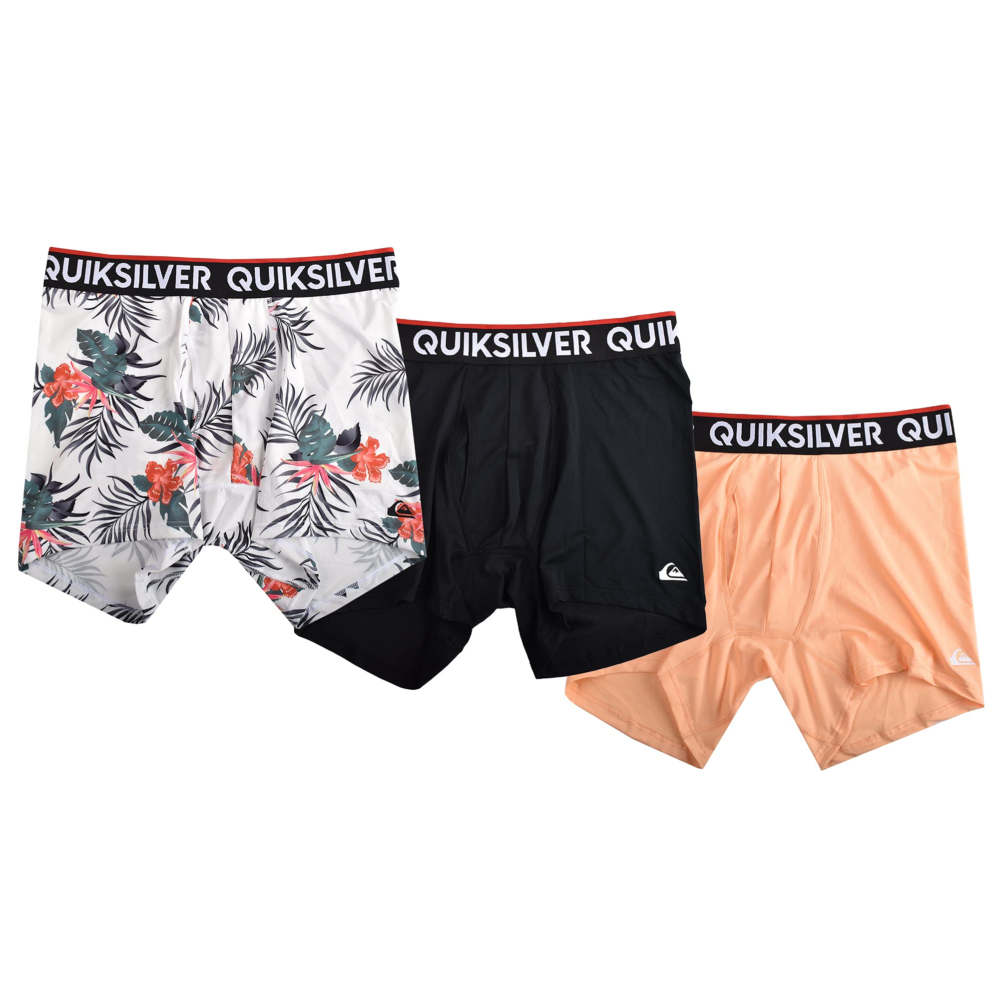 Quiksilver Men's 3-Pack Performance Mesh Boxer Brief, White (3 Pack), Large