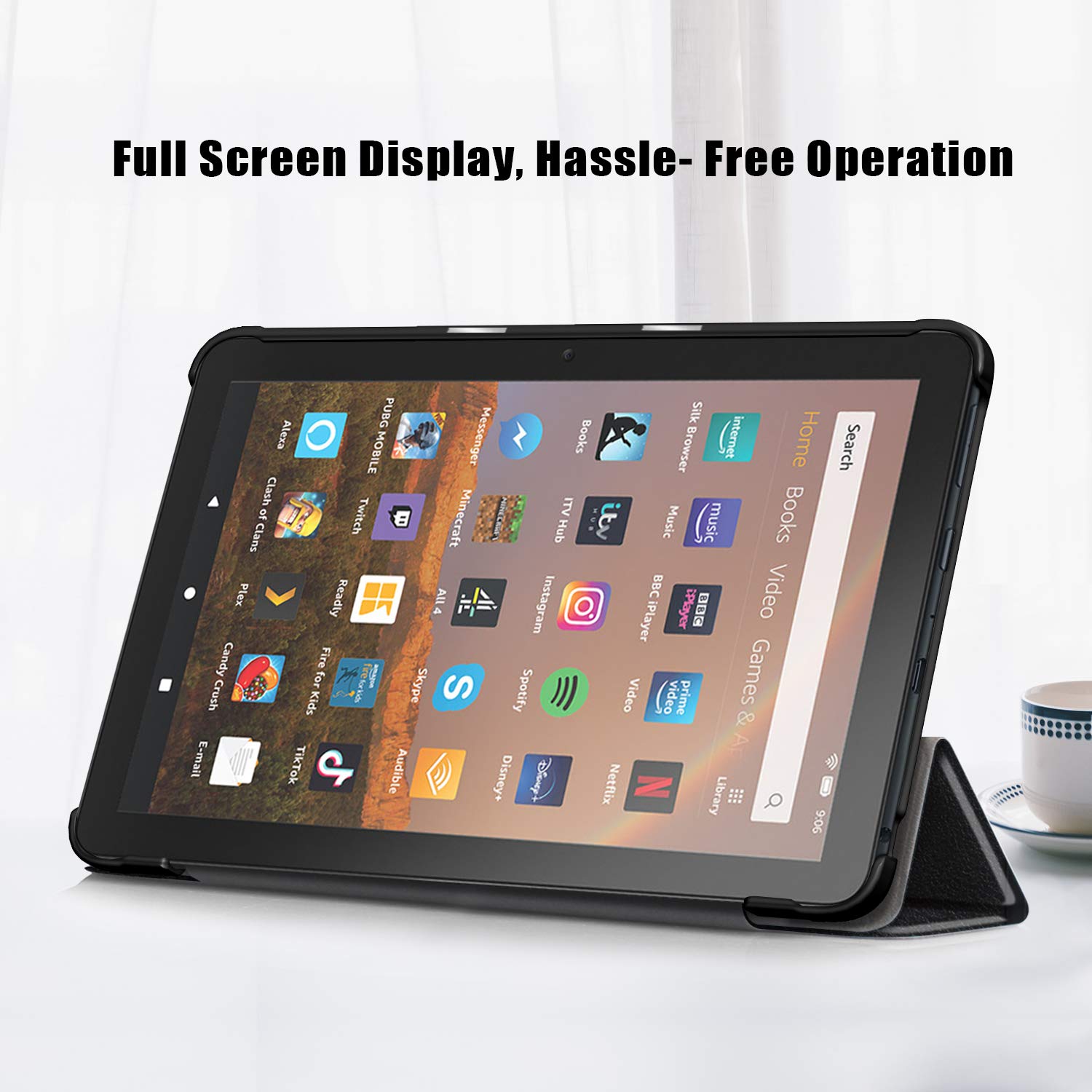 Warmyee Case for Fire HD 8 & 8 Plus Tablet, Protective Stand Case Hard Shell Cover for HD8 12th Generation/10th Generation, 2022/2020 Release