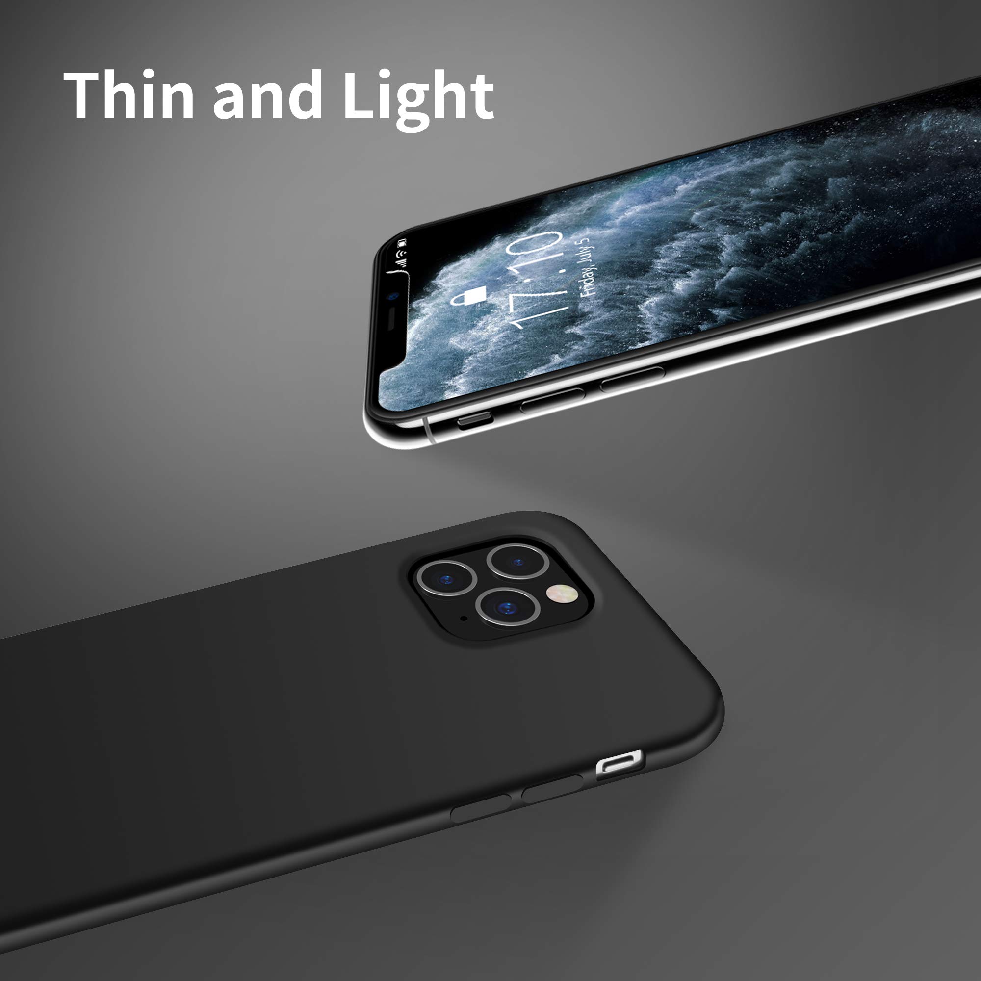 OTOFLY Compatible with iPhone 11 Pro Case, Ultra Slim Fit Liquid Silicone Anti-Scratch Shockproof Case with Microfiber Lining (Light Gray)