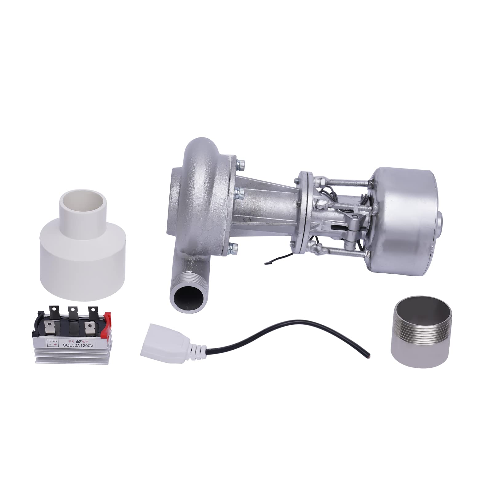 Micro Hydroelectric Generator, 110V 500W High Power Portable Micro Hydro Power Station Water Turbine Generator 0.5Gal/s Water Flow With Monitoring For Outdoor (Silver)