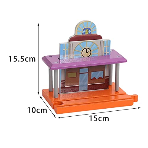 TOOYFUL Rail Wooden Railway Station Train Scene Educational for New Year Gifts