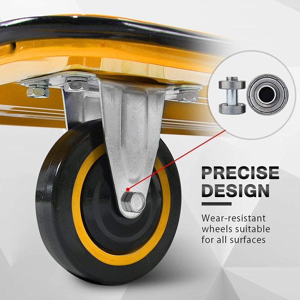 Wellmax 330lb Platform Cart Yellow and Red
