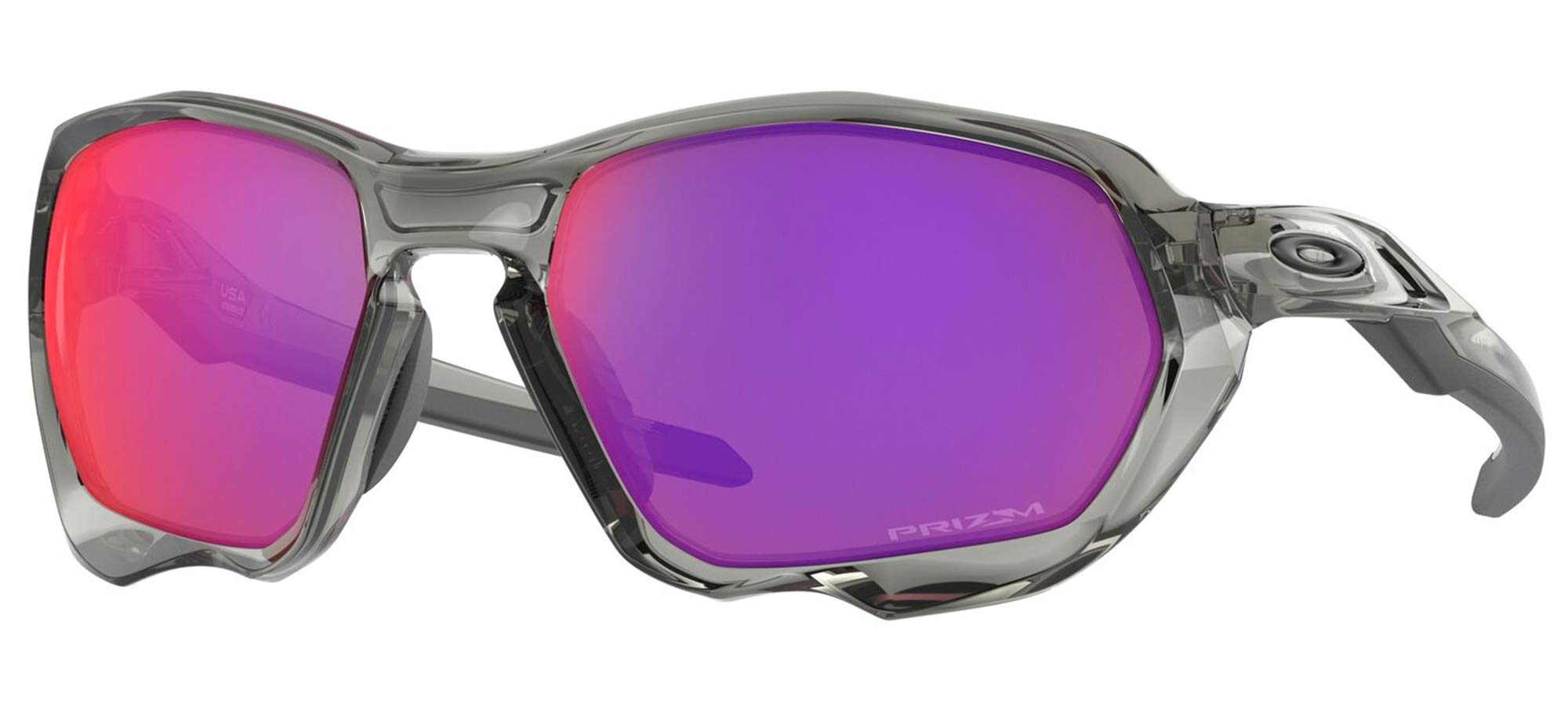 Oakley Men's OO9019 Plazma Rectangular Sunglasses, Matte Black/Prizm Grey, 59 mm