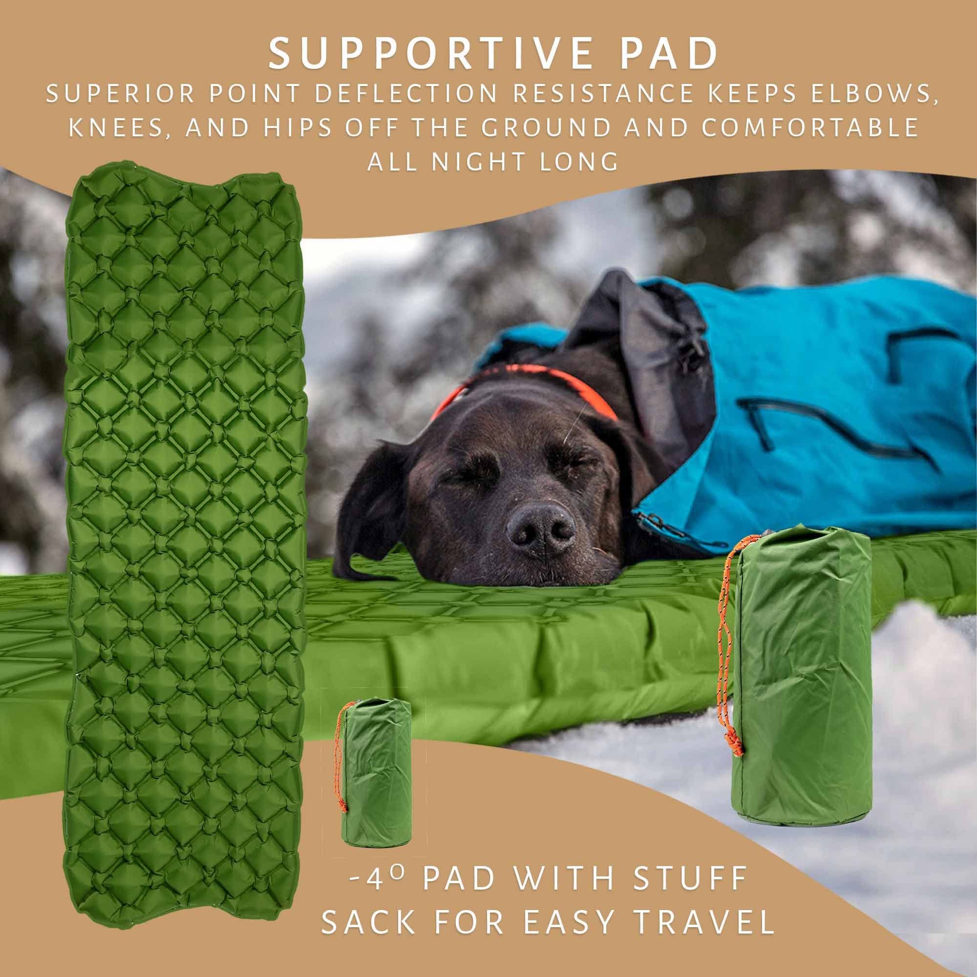 SADIE Sleeping Bag with Pillow Kit - Sleeping Bag for Adults - Camping Sleeping Bags - Hiking Sleeping Bag System - Mummy Sleep Bag - Indoors/Outdoors - w/ 1 Dry Bag & 3 Stuff Sacks Green 700 Fill