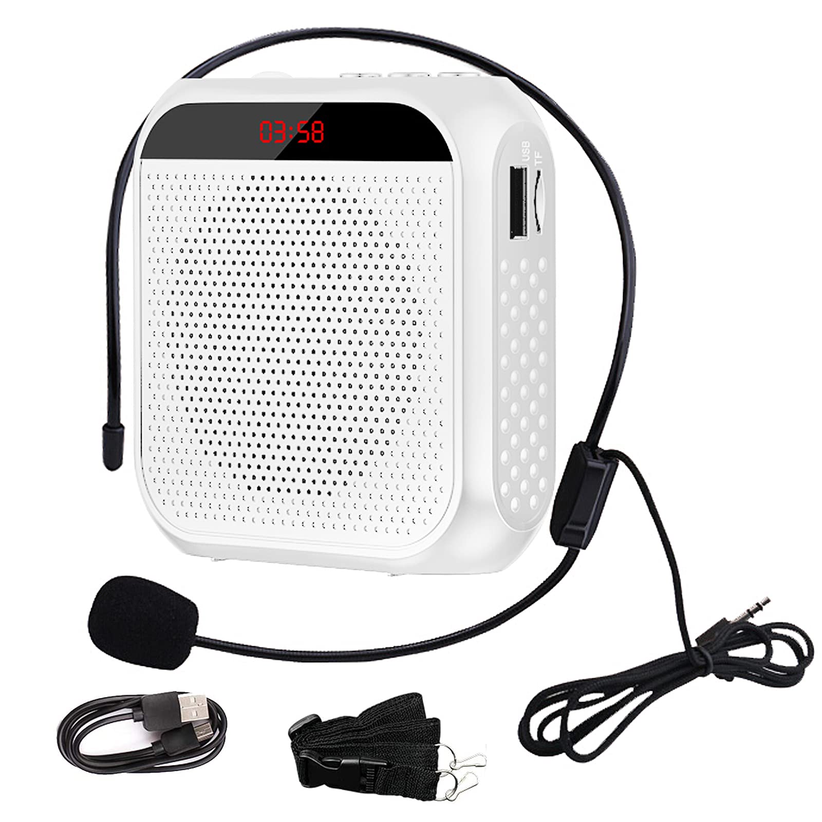 Qulable Voice Amplifier for Teachers Portable Amplifier, Rechargeable Teacher Microphone, Mini Amplifier System, Classroom Microphone Outdoor Loudspeaker for Teachers/Metting/Tour Guide