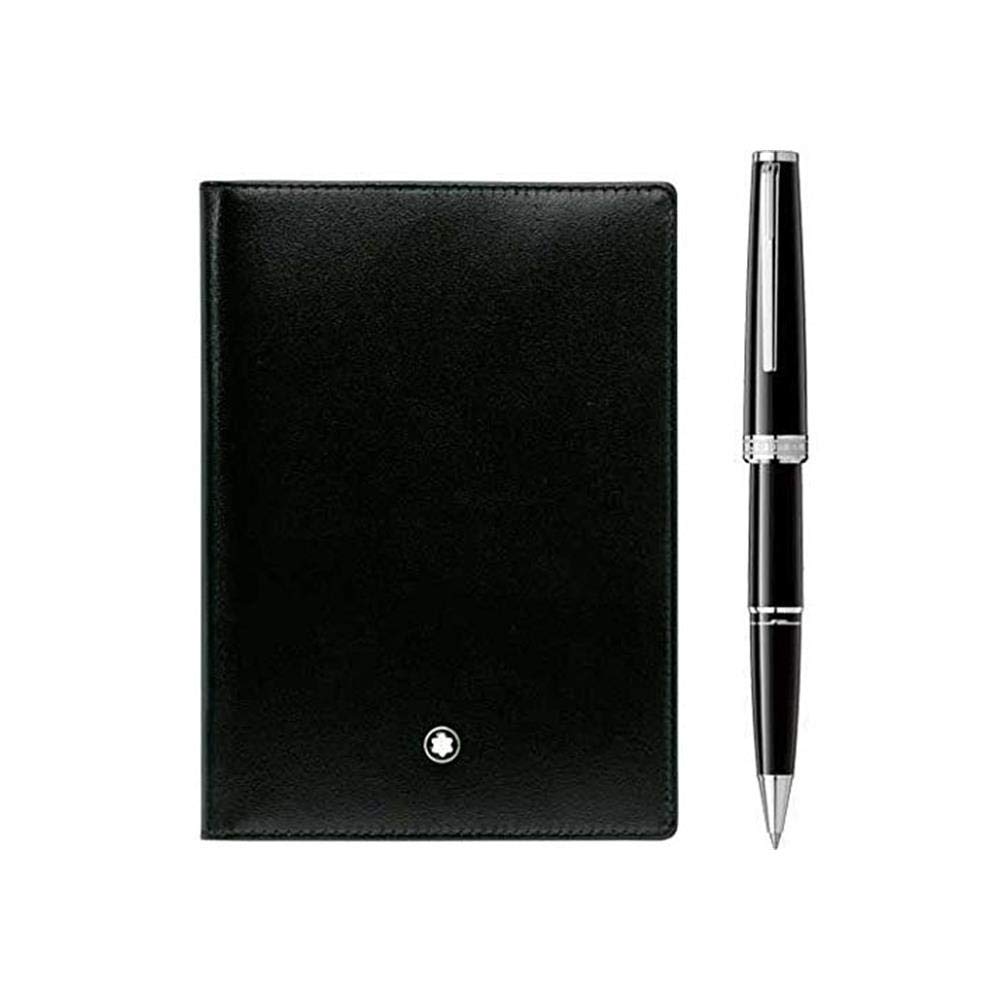 Montblanc Set PIX Rollerball Pen & Black Meisterstueck Passport Holder 123756