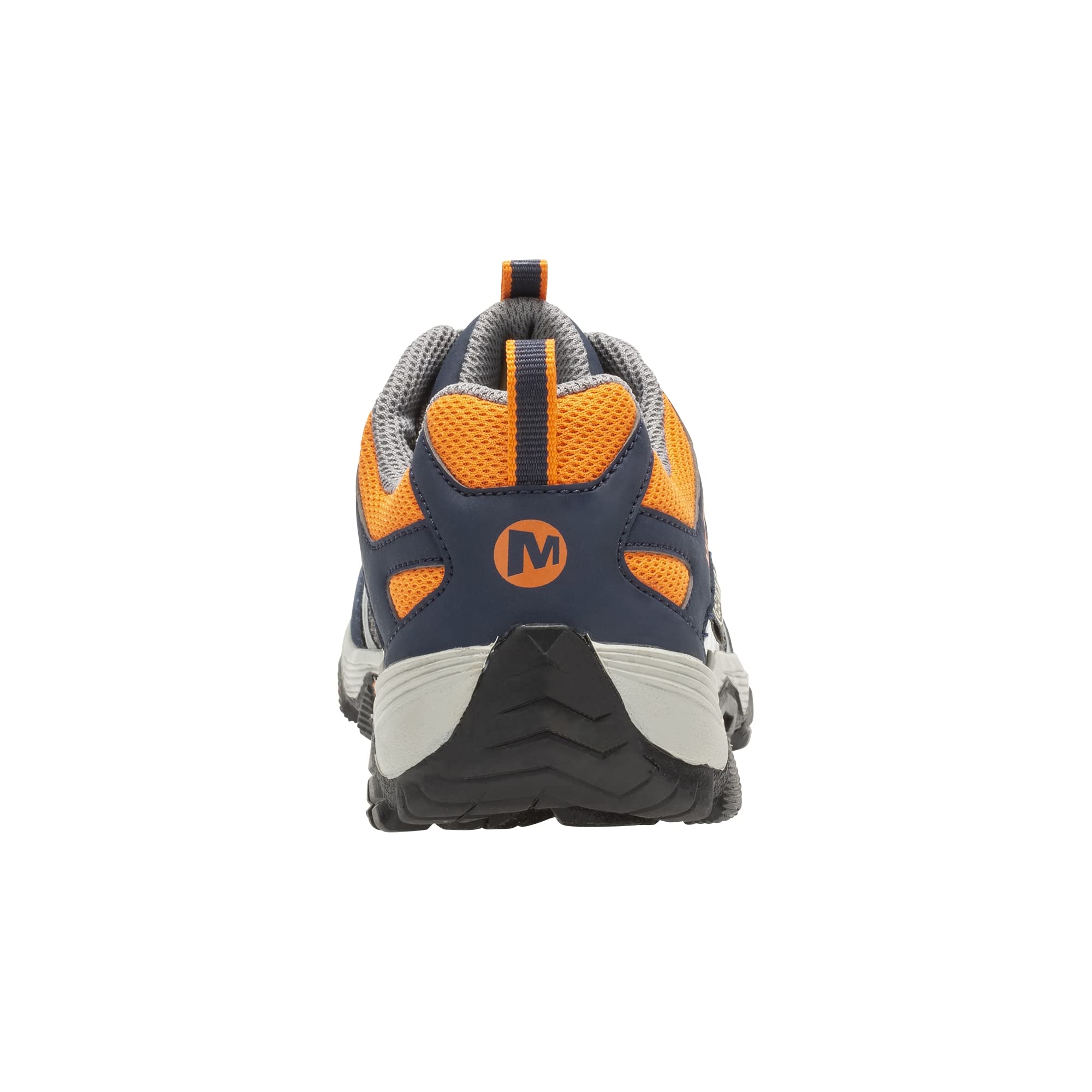 Merrell Moab FST Low Waterproof Hiking Sneaker, Navy/Grey/Orange, 11.5 US Unisex Big Kid