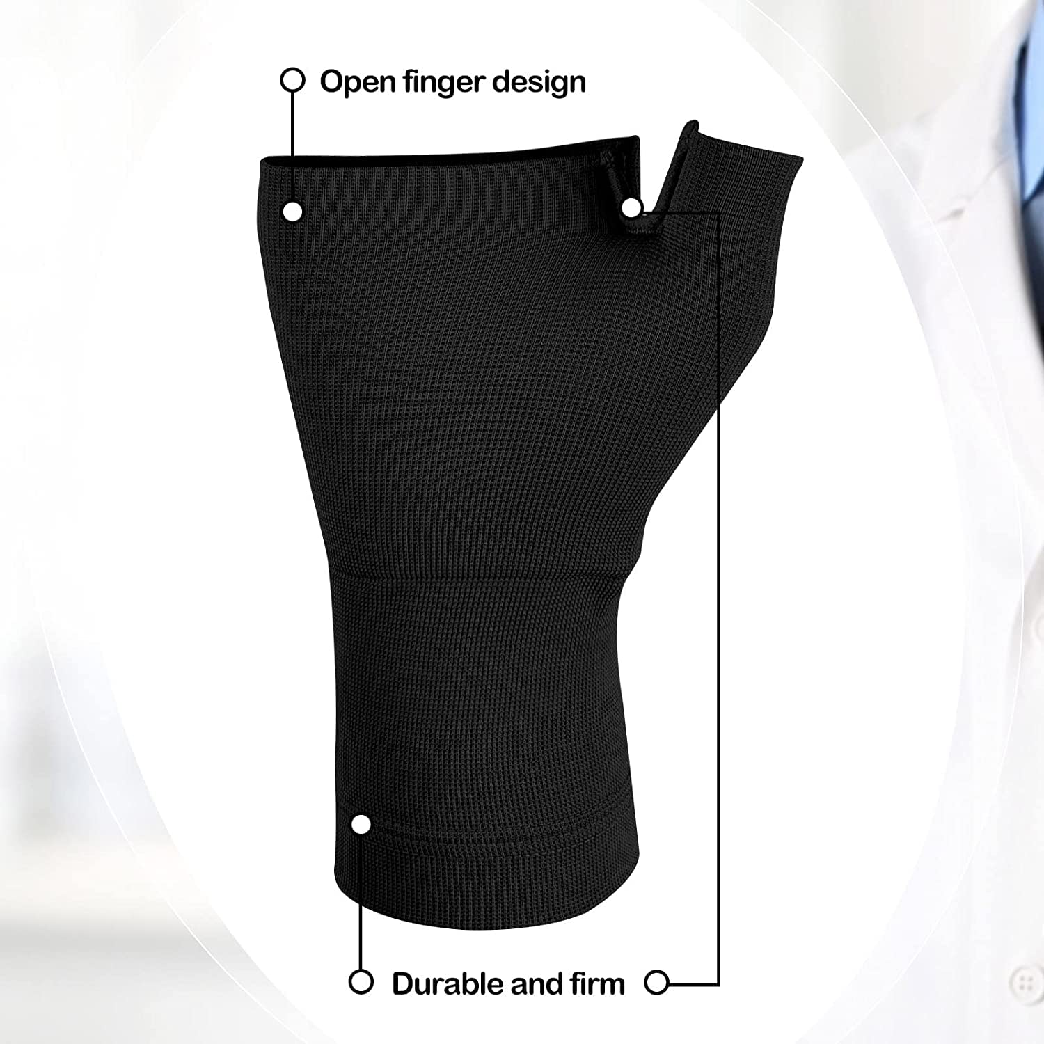QULI Arthritis Gloves 1 pair Sports Typing Wrist Pain Arthritis Relief Hand Wrist protection Wrist Support (S, Black(Gloves))