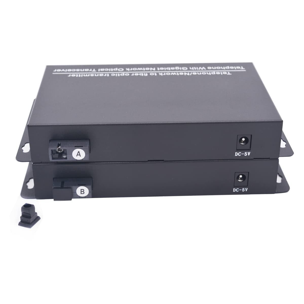 Wekuant 2 Port POTS RJ11 Telephone and 2 Gigabit Ethernet Over Fiber Optic Converter Extender Kit, PCM Voice Over Fiber โ Singlemode 20Km, Multimode 500m