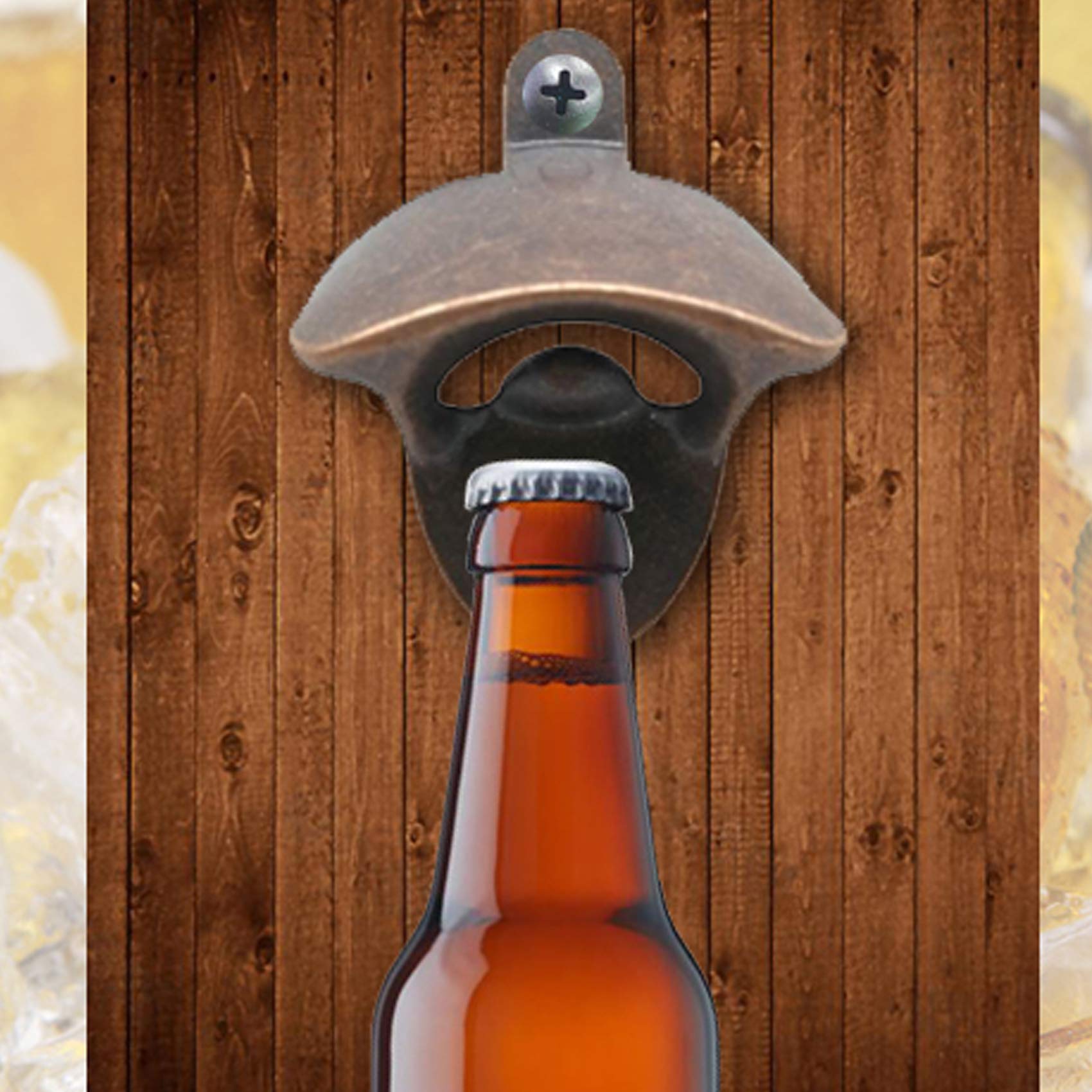 RONYOUNG 12PCS Wall Mounted Bottle Opener Vintage Beer Bottle Opener Suitable for Bars KTV Hotels Homes (Red Bronze)