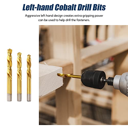 Screw Extractors, PTSTEL 49PCS Nut Removal And Drill Bit Set, Multi-Spline Screw Extractors, Spiral Screws Extractors, Left Hand Cobalt Drill Bits Tool Kit