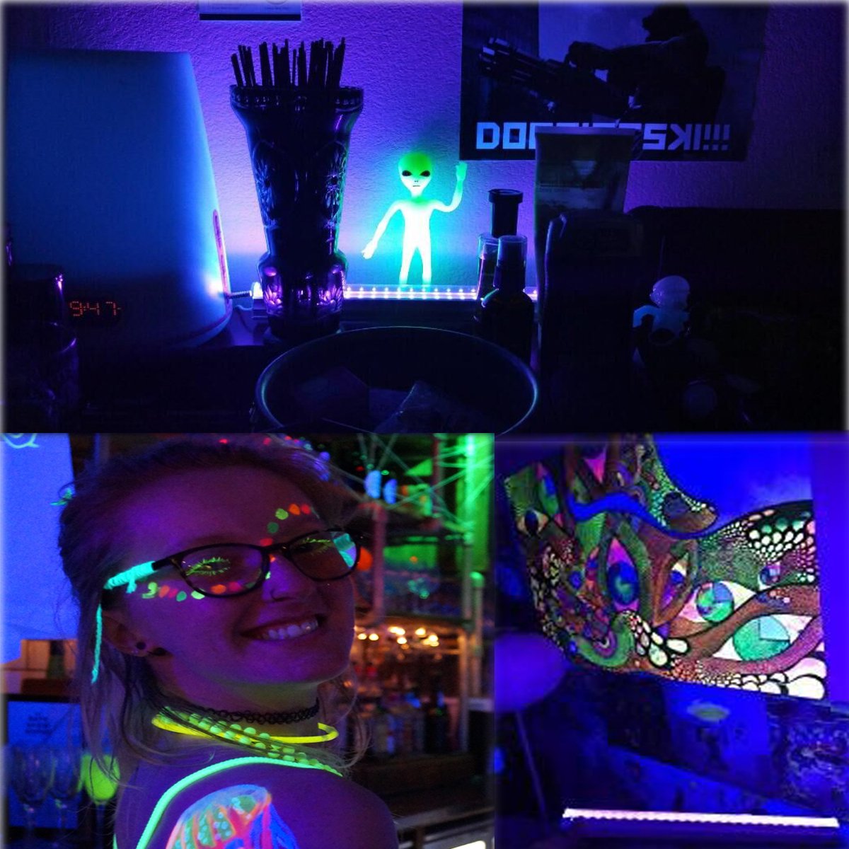 LECIEL UV LED Black Light, 10W Portable Blacklight for UV Poster, UV Art, Bedroom, Light for Halloween and Blacklight Parties (2 Pack)