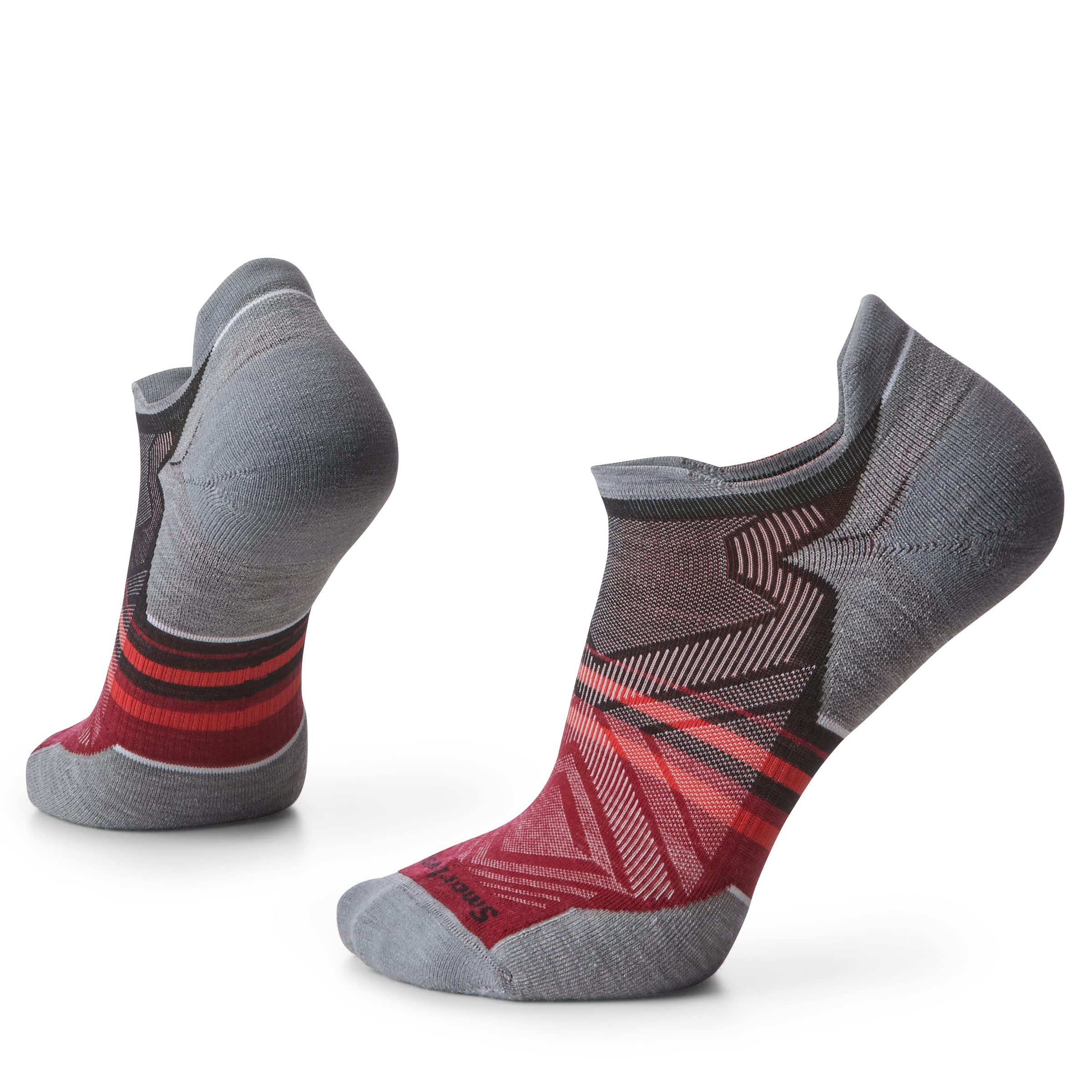 Smartwool Men's Run Targeted Cushion Merino Wool Pattern Low Ankle Socks Tibetan Red, Large