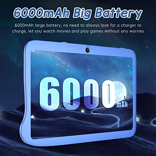 VINGVO 7 Inch Tablet, Reading Tablet Blue 4GB RAM 128GB ROM 5G WiFi Octa Core CPU for Game (Blue)