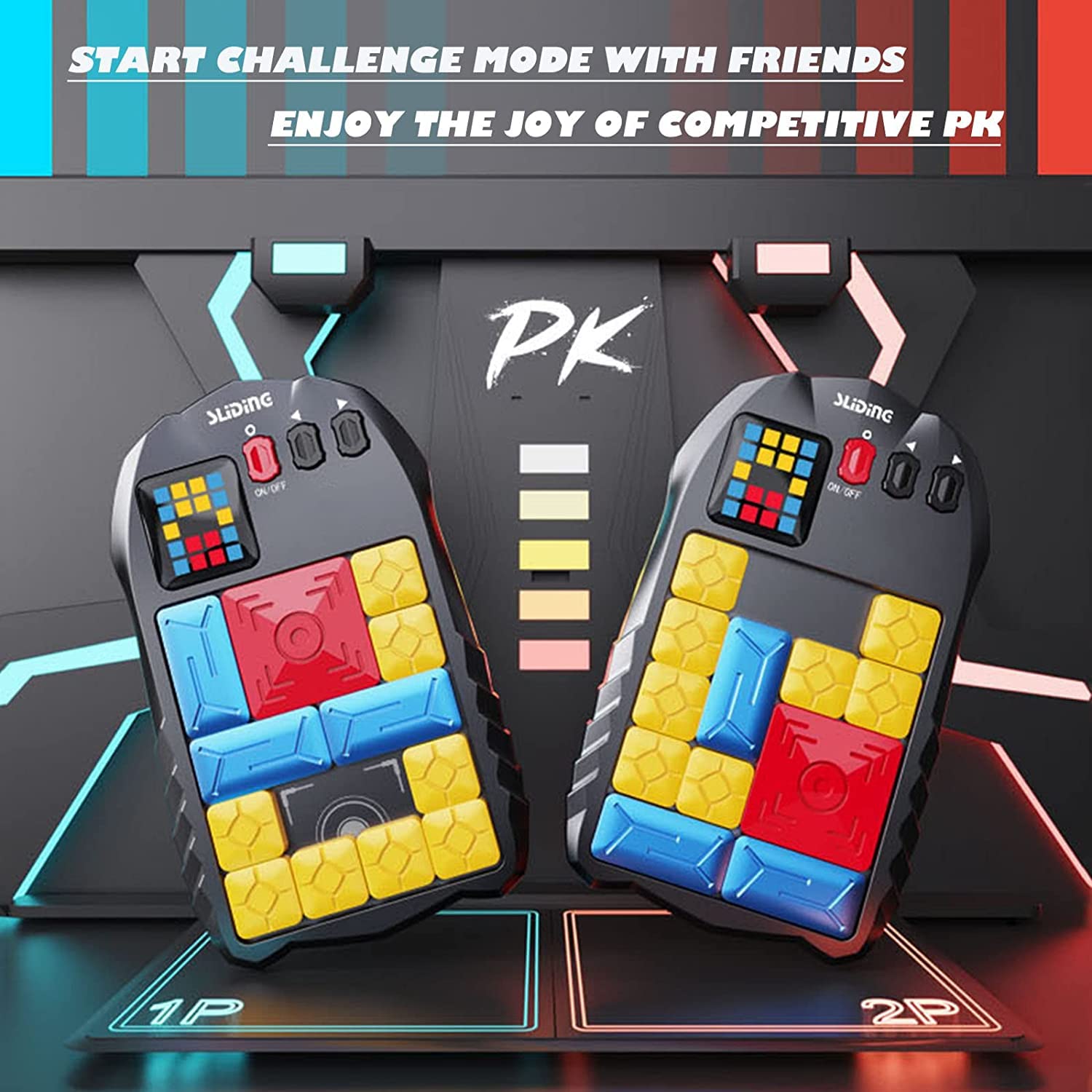 Sliding Puzzle Electronic Magnetic Games, 500 Levelled UP Challenges Brain Teaser Puzzles, Interactive Handheld Games Console, Electronic Learning & Education Travel Toys for All Ages