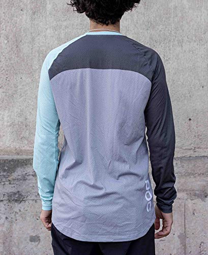 POC Mtb Pure Long-Sleeve Jersey - Men's Light Fluorite Green/Sylvanite Grey, Xxl