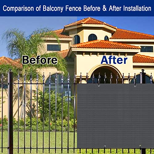 SEKKVY 3' x 16.4' Heavy Duty Privacy Screen Fence, 90% Blockage Mesh Shade Net Cover for Garden, Wall, Chain Link Fence (Grey)