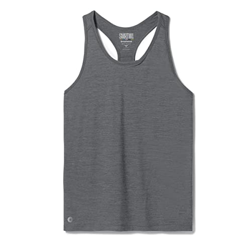 Smartwool Women's Active Merino Wool Tank Top (Regular Fit) Charcoal Heather, Small