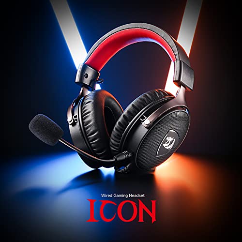 Redragon H520 Icon Wired Gaming Headset, 7.1 Surround Sound - Memory Foam Earpads - 50MM Drivers Headphone- Detachable Microphone with Pro Driver - Works with PC, PS4/3 & Xbox One/Series X, NS