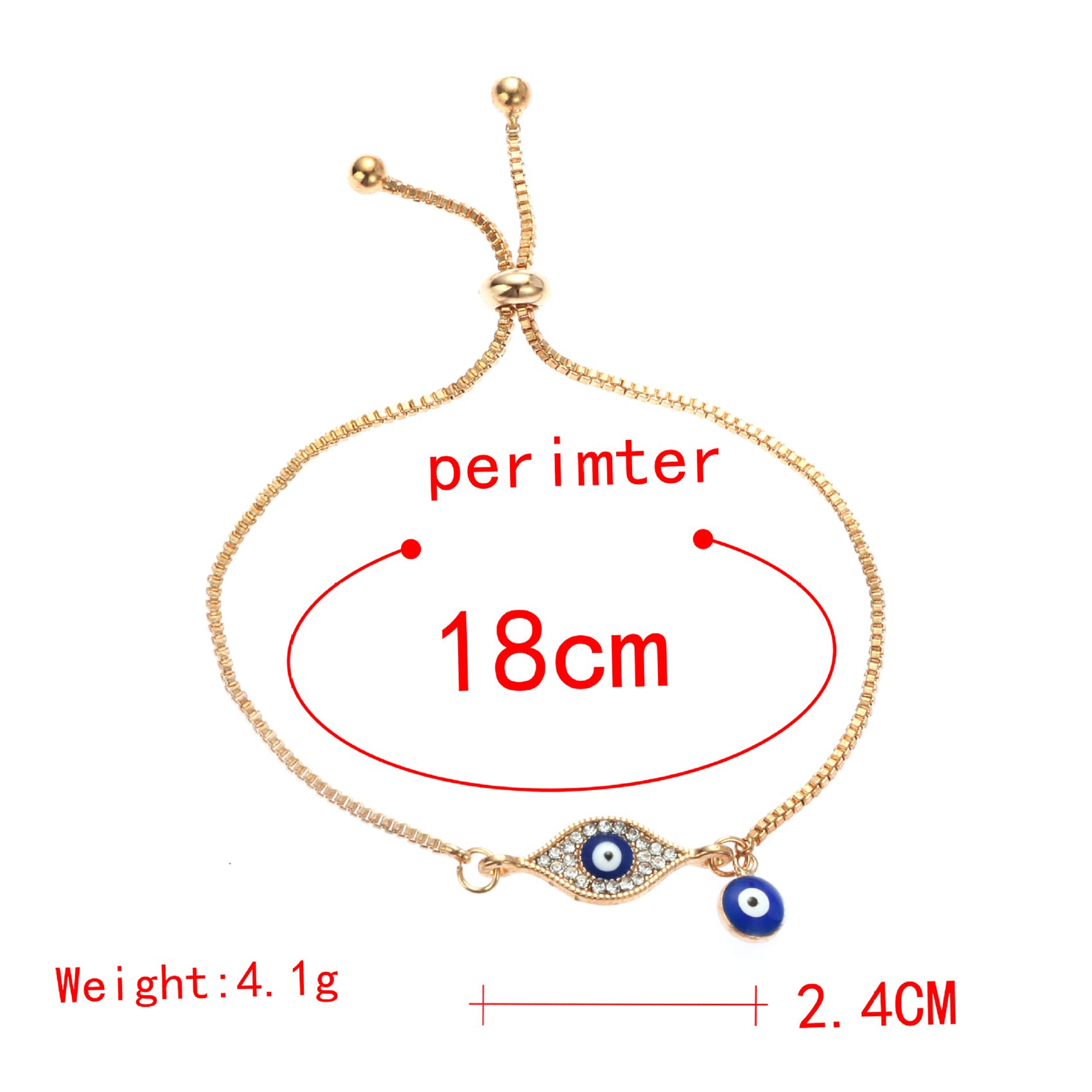 QUPIVA 4 Pack Evil Eye Bracelets Pack for Women 14K Gold Plated Blue Evil Eye String Protection Bracelet Aesthetic Jewelry