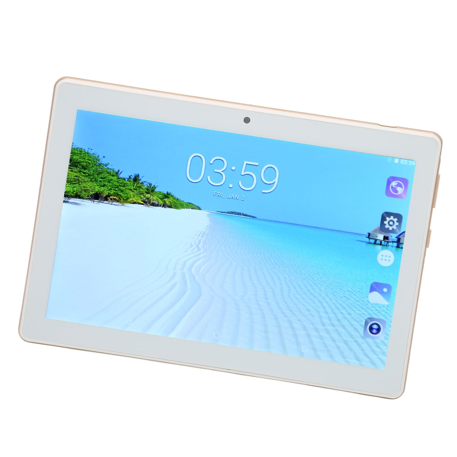 MAVIS LAVEN Office Tablet, HD Tablet 8 Inch FHD Octa Core CPU US Plug 100‑240V Dual Camera for Family (Gold)