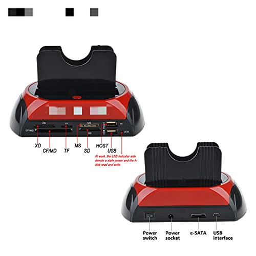 YDXNY All in 1 HDD Docking Station ESATA to USB 2.0/3.0 Adapter 2.5/3.5 Hard Disk Drive Docking Station Hard Enclosure