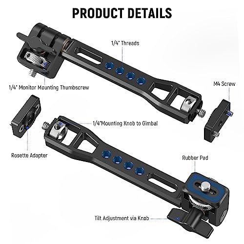 NEEWER Adjustable Field Monitor Mount, 360° Rotating Camera Monitor Mount with 1/4 Inch Thread, Compatible with DJI RS4 Pro RS3 RS2 RSC2 ZHIYUN Crane 2S Crane 3 3S WEEBILL-S MOZA Gimbals, GA005