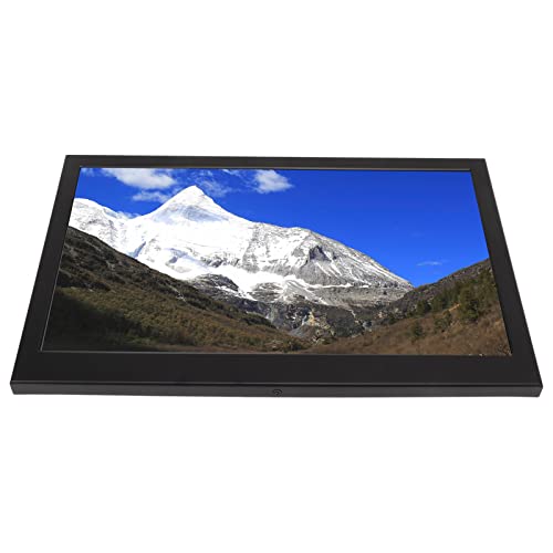 VINGVO HD Multimedia VGA Input Monitor, 13.3in Menu Function Metal Capacitive Touch Monitor High Resolution 100‑240V for DVRs (US Plug)