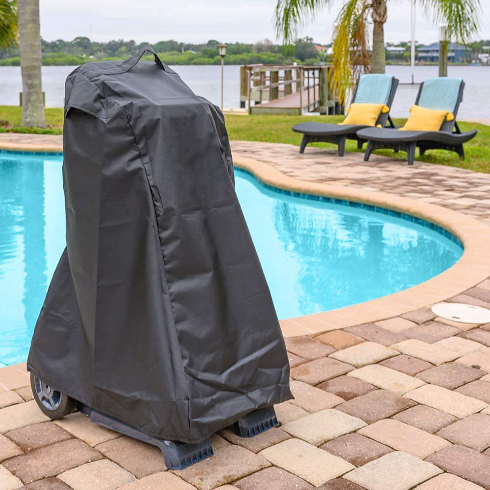 SELUGOVE Pool Cleaner Caddy Cover, Robotic Pool Cleaner Cover, Waterproof and Dustproof, with Windproof Elastic Hem, ,Fits Most Brands Robotic Pool Cleaner(Black)