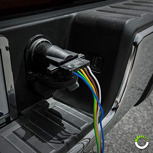 TRUE MODS 7-Way Blade to 5-Way Flat Trailer Adapter [Nickel-Plated Copper Terminals] [Rugged Nylon Housing] [Compact Design] 7-pin to 5-pin Trailer Wiring Plug Adapter