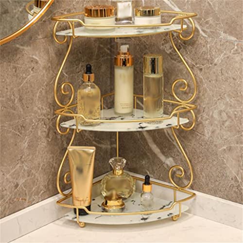 ZLXDP Bathroom Washstand Shelf Bathroom Wash Basin Desktop Wall Corner Cosmetic Triangle Storage Rack ( Color : E , Size : Multi-Layer )