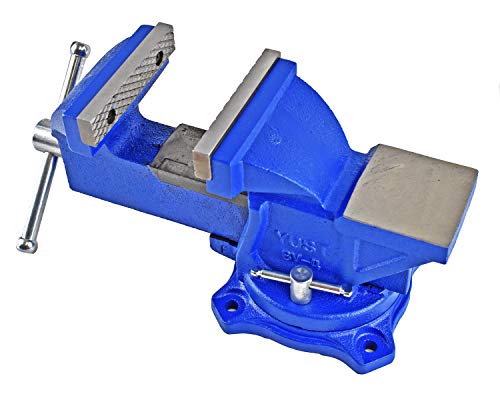 Yost Vises Tool 4-Inch Workshop Duty Bench Vise, Model BV-4, with 120-Degree Swivel Base, Blue