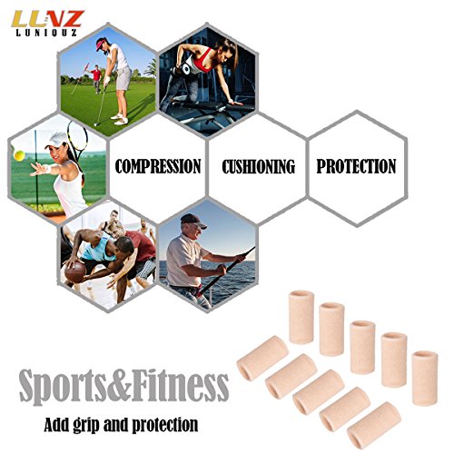 Luniquz Finger Sleeves, Thumb Splint Brace for Finger Support, Relieve Pain for Arthritis,Triggger Finger, Compression Aid for Sports, Beige