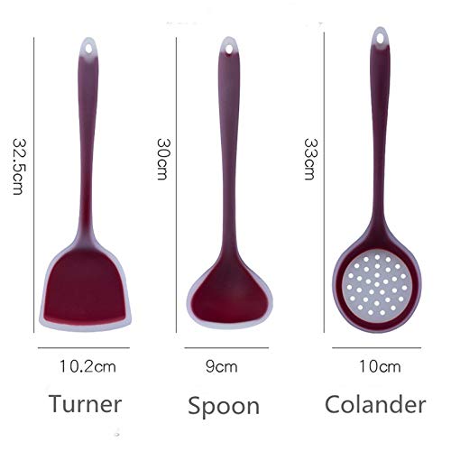 LMMDP 5Pcs Kitchen Utensil Set Silicone Kitchen Tools Non-Stick Cooking Tools Set Spoon Shovel Colander Cooking Utensil for Kitchen