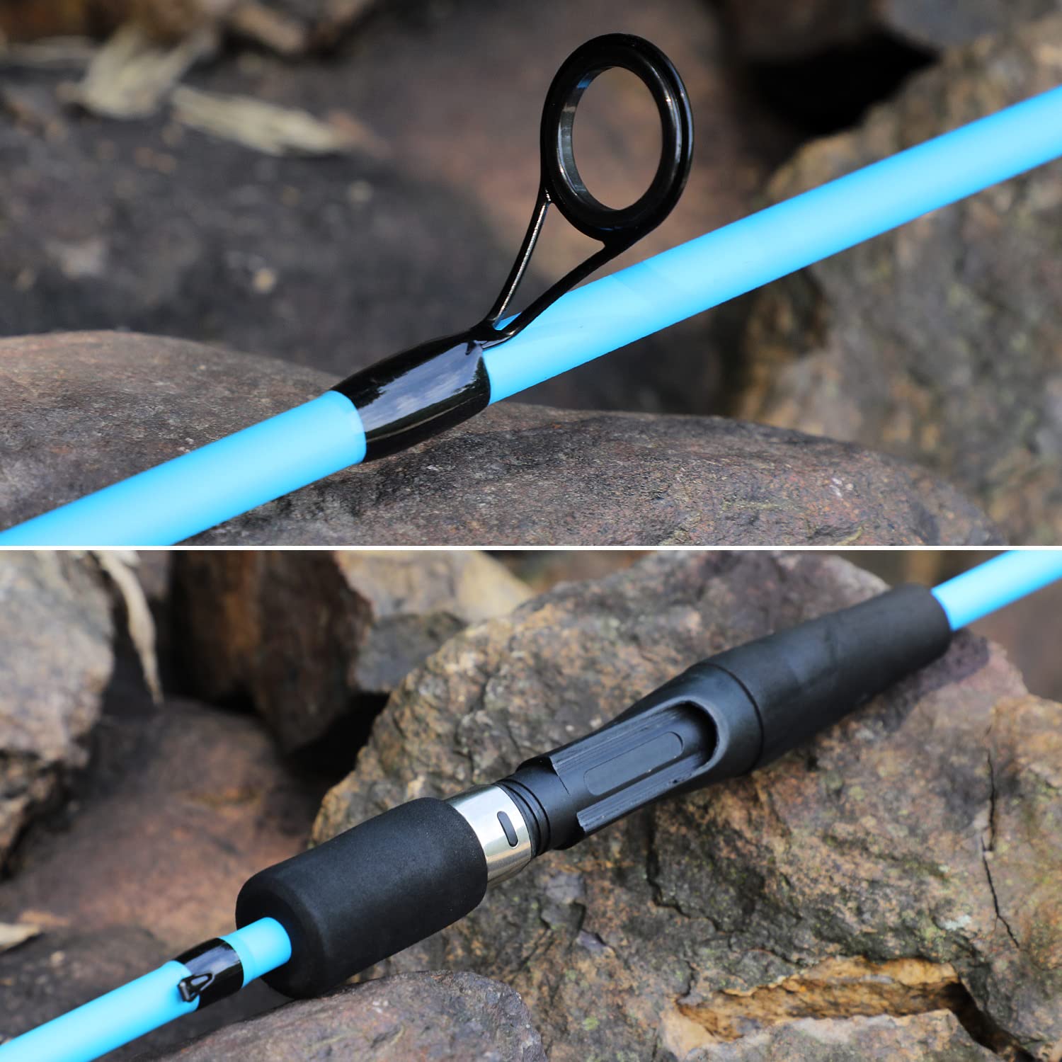Sougayilang Fishing Pole, Composite Graphite & Glass Blanks Spinning Rod Combo, 2Pc Fishing Rod with EVA Handle Casting Rod-6ft Spinning