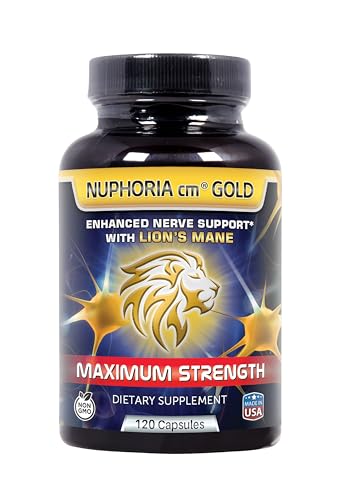 Nuphoria cm® Gold - Nerve Support Formula with R-Alpha Lipoic Acid and Premium B Vitamins - 30 Day Supply 120 Capsules