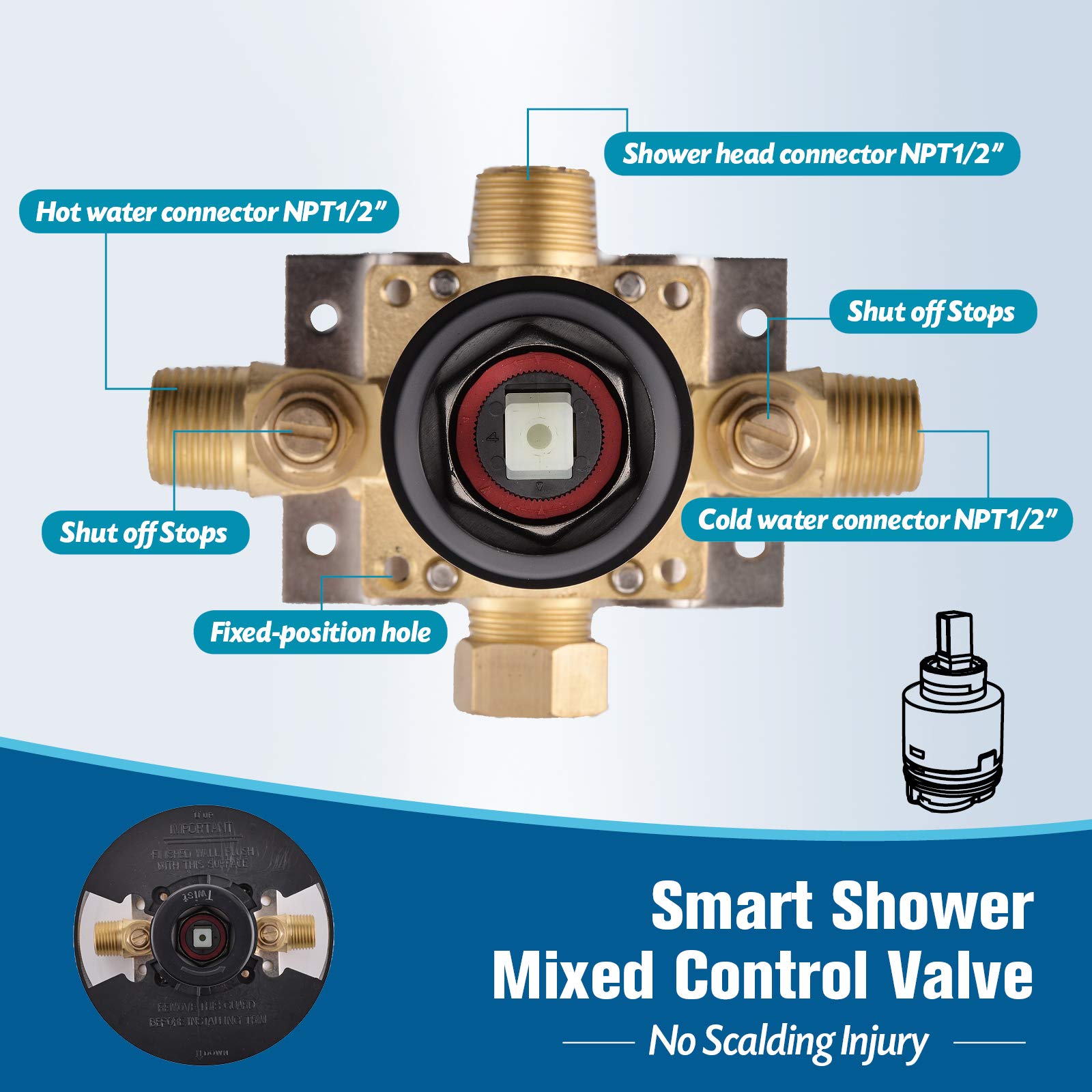 Matte Black Bathroom Shower Faucet Set Combo with Tub Spout & Valve, DAYONE Rainfall Shower System with 7-Function Spray Head High Pressure, Single Handle Bathroom Shower Trim Kit Wall Mount,DAY141MB