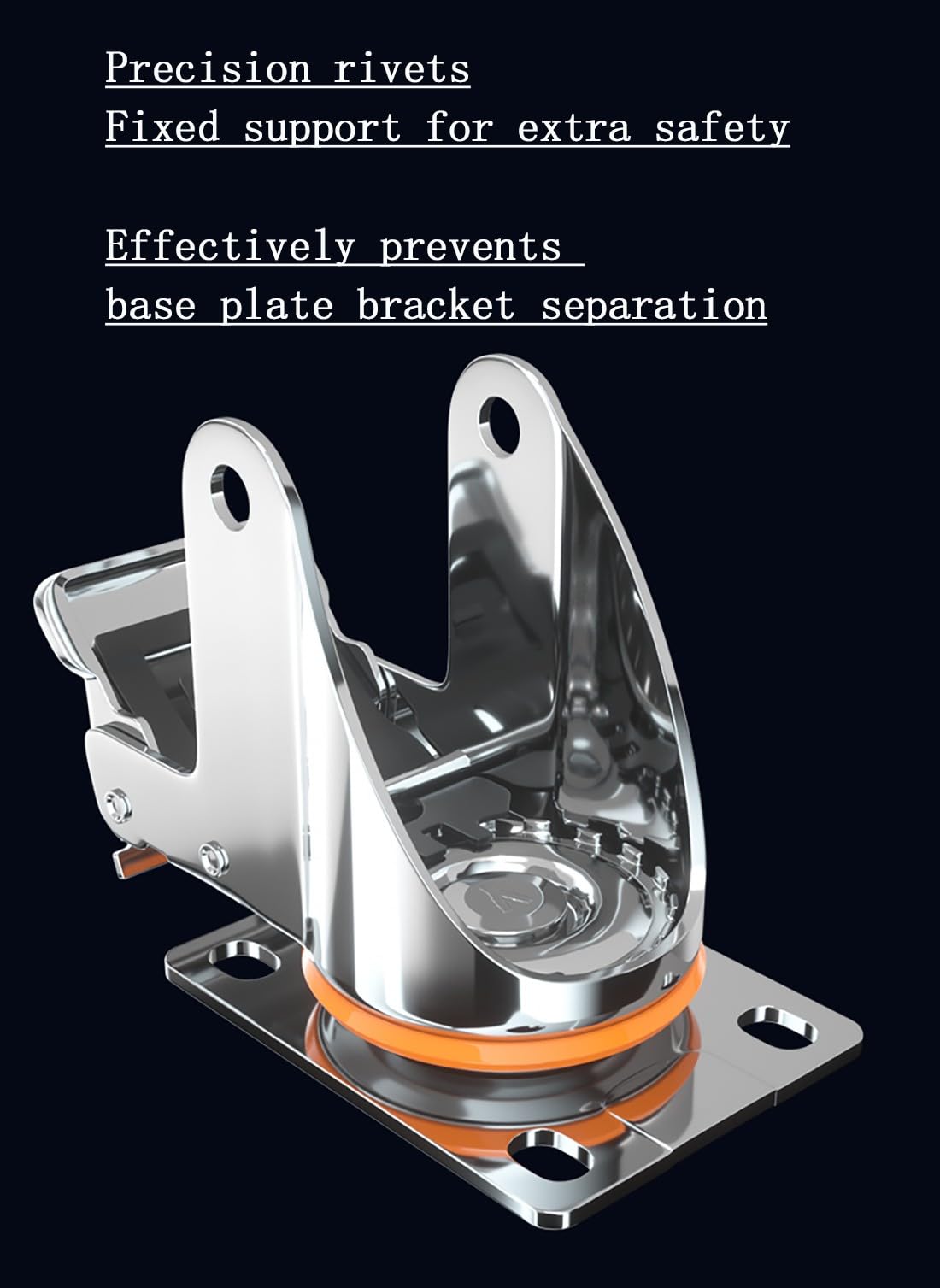 Load Capacity 750Kg Heavy Duty Casters, 6 Inch Caster Wheels, Casters Set of 4 Wheels Directional-Swivel-Brake Casters, Industrial/Workbench/Cart Casters Rubber-Silent(Fixed)