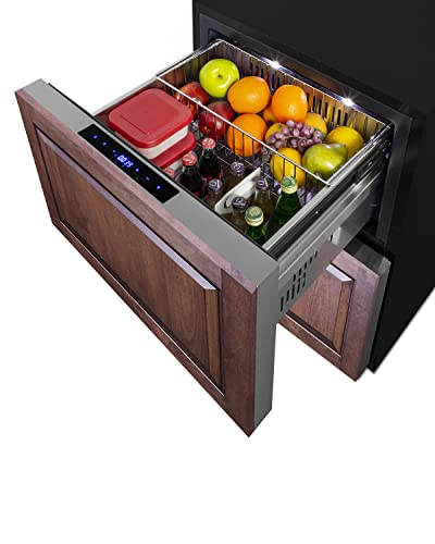 Summit Appliance ADRF244PNR 24" Wide 2-Drawer Refrigerator-Freezer (Panels Not Included); 3.32 cu.ft Capacity; Frost-Free; Temperature and Open Drawer Alarms